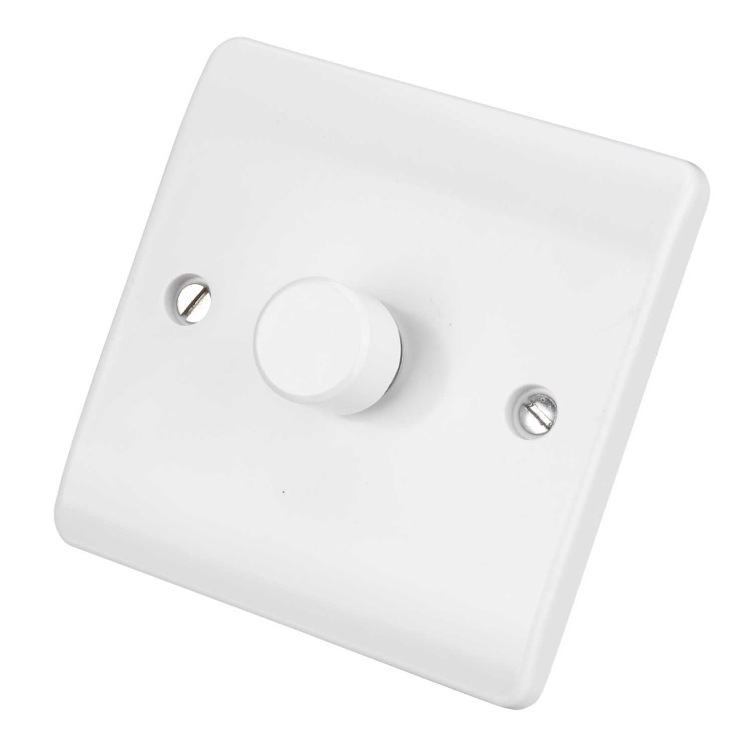 Scolmore Click Mode 1 Gang 2 Way 100W Dimmer Switch White (CMA161) | CEF