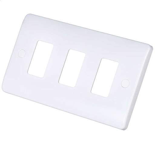 Scolmore Click Gridpro Mode 3 Gang Front Plate White (CMA20403) | CEF
