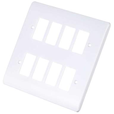 Scolmore Click Gridpro Mode 8 Gang Front Plate White (CMA20508) | CEF