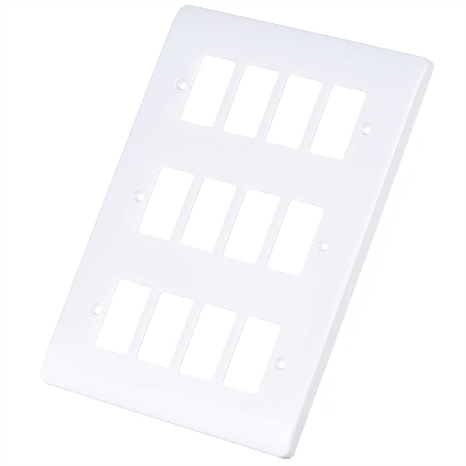 Scolmore Click Gridpro Mode 12 Gang Front Plate White (CMA20512) | CEF