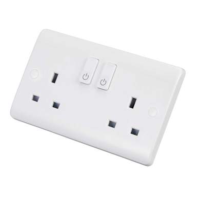 Scolmore ClickSmart+ 13A 2 Gang Zigbee Smart Switched Socket White ...
