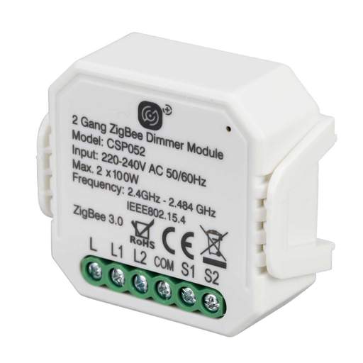 Scolmore ClickSmart+ 2 x 100W 2 Gang Smart Dimming Receiver (CSP052) | CEF