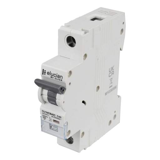 Scolmore Click Elucian 40A Single Pole 6kA C Curve MCB (CU1MCB40C) | CEF