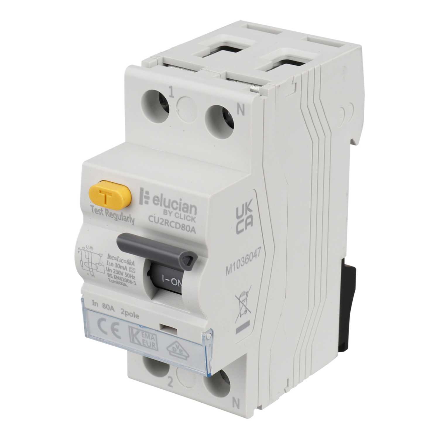 Scolmore Click Elucian 80A 2 Pole 30mA Type A RCD (CU2RCD80A) | CEF