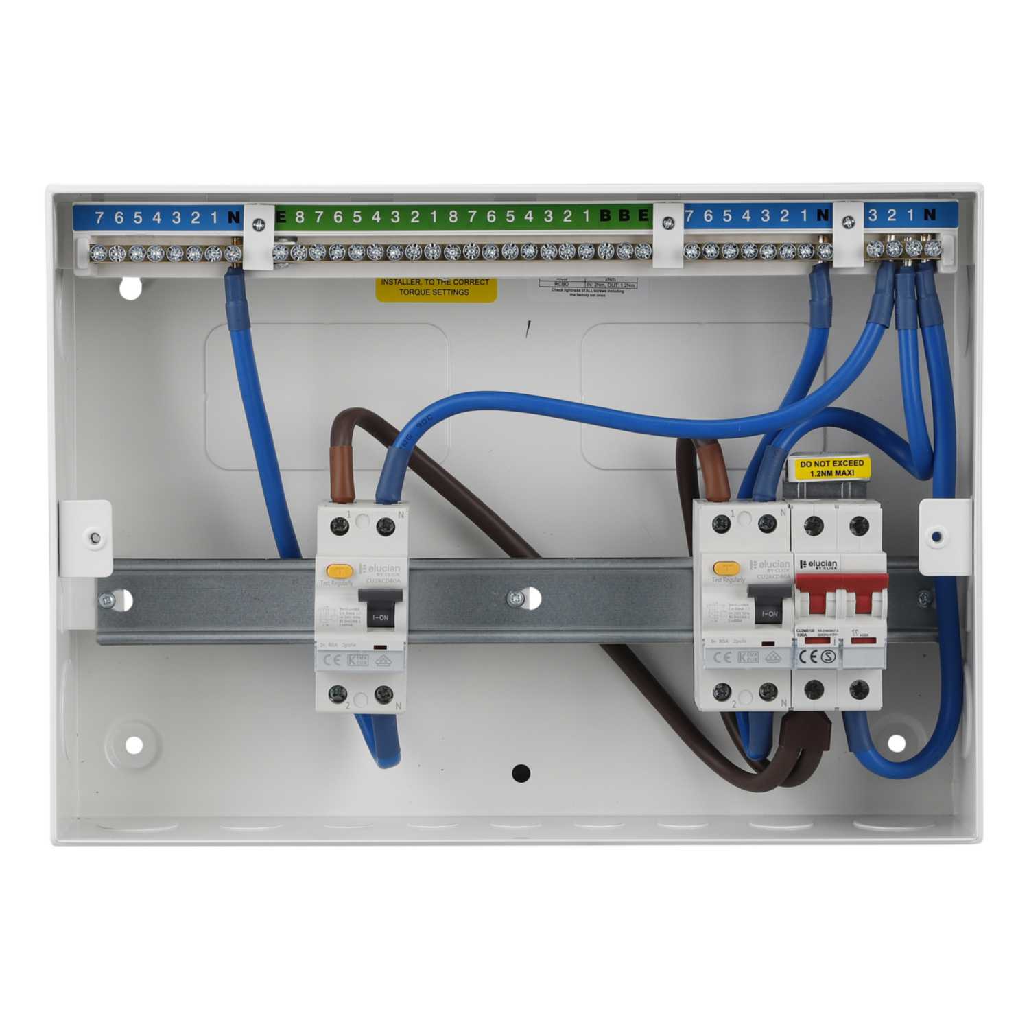 Scolmore Click Elucian 5 + 5 Dual 80A Type A RCD Metal Clad Consumer ...