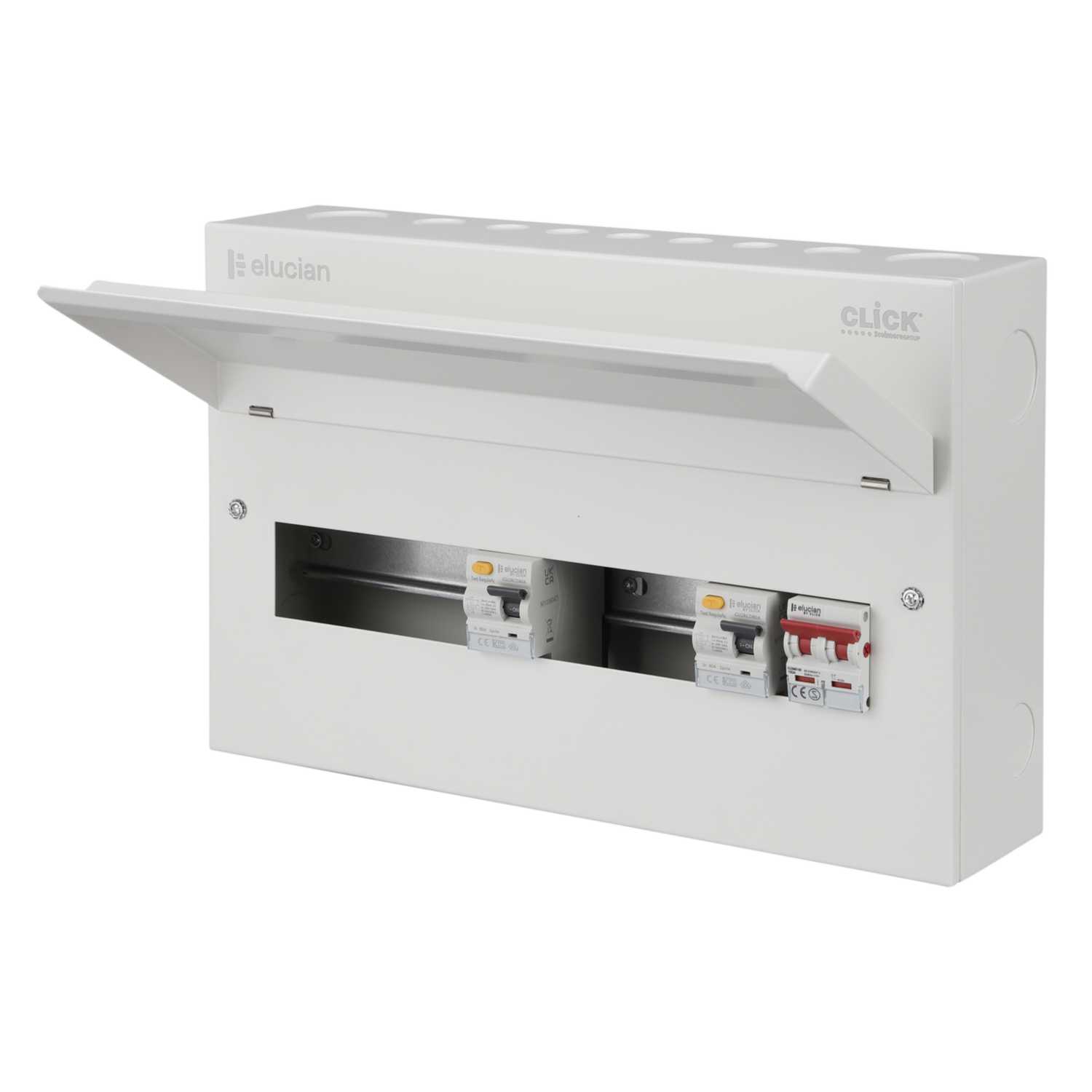Scolmore Click Elucian 6 + 6 Dual 80A Type A RCD Metal Clad Consumer ...