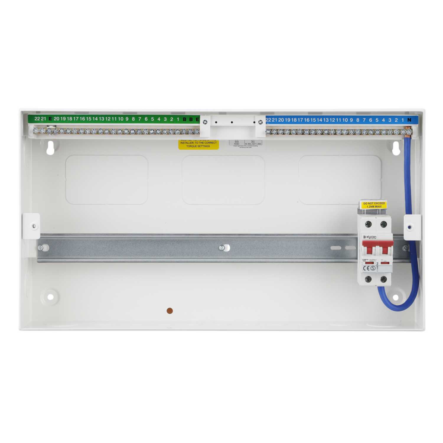 Scolmore Click Elucian 20 Way 100A Isolator Incomer Metal Clad Consumer ...