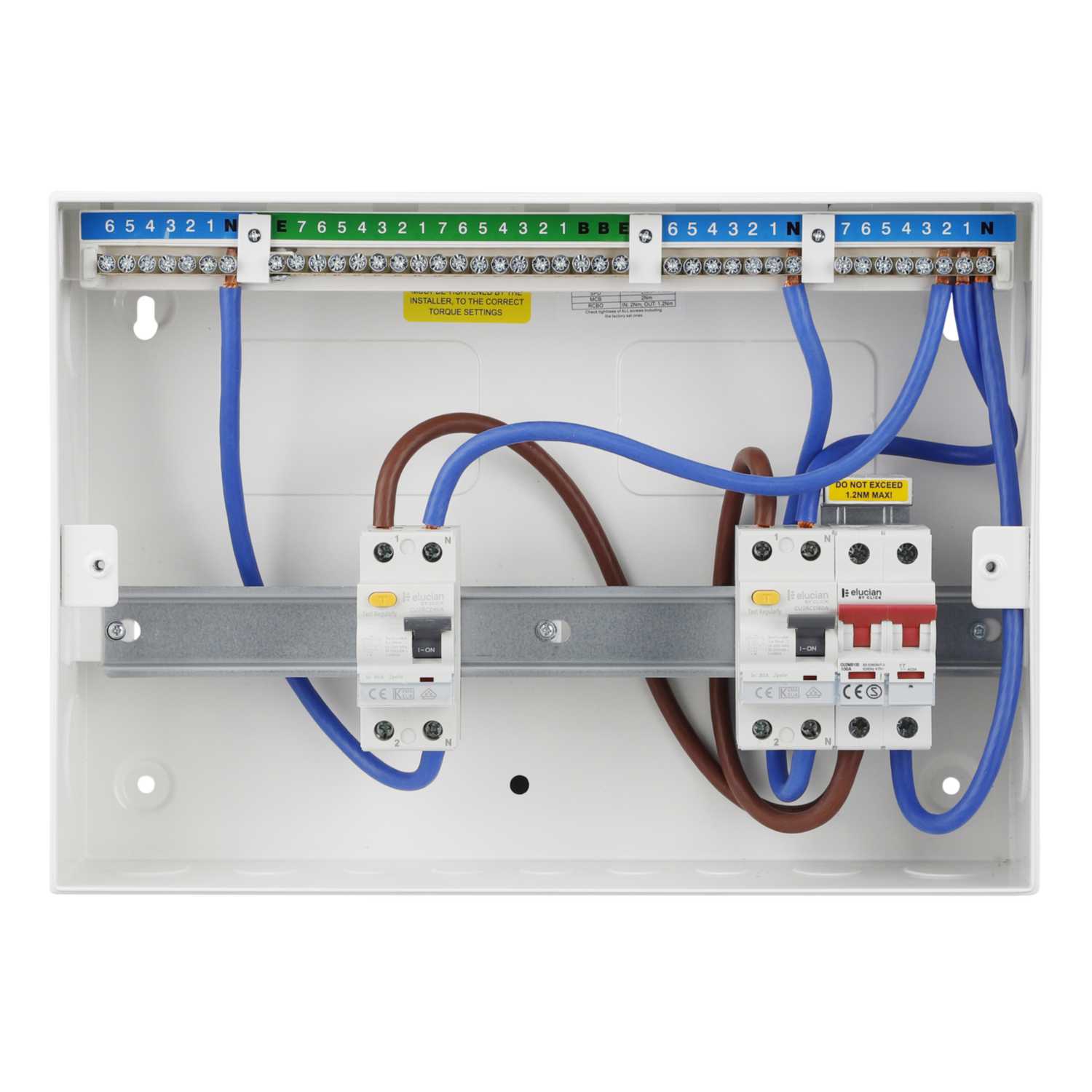 Scolmore Click Elucian 10 Way Dual 80A Type A RCD High Integrity Metal ...