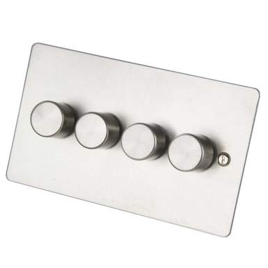 Scolmore Click Define 400W 4 Gang 2 Way Dimmer Switch Brushed Steel ...