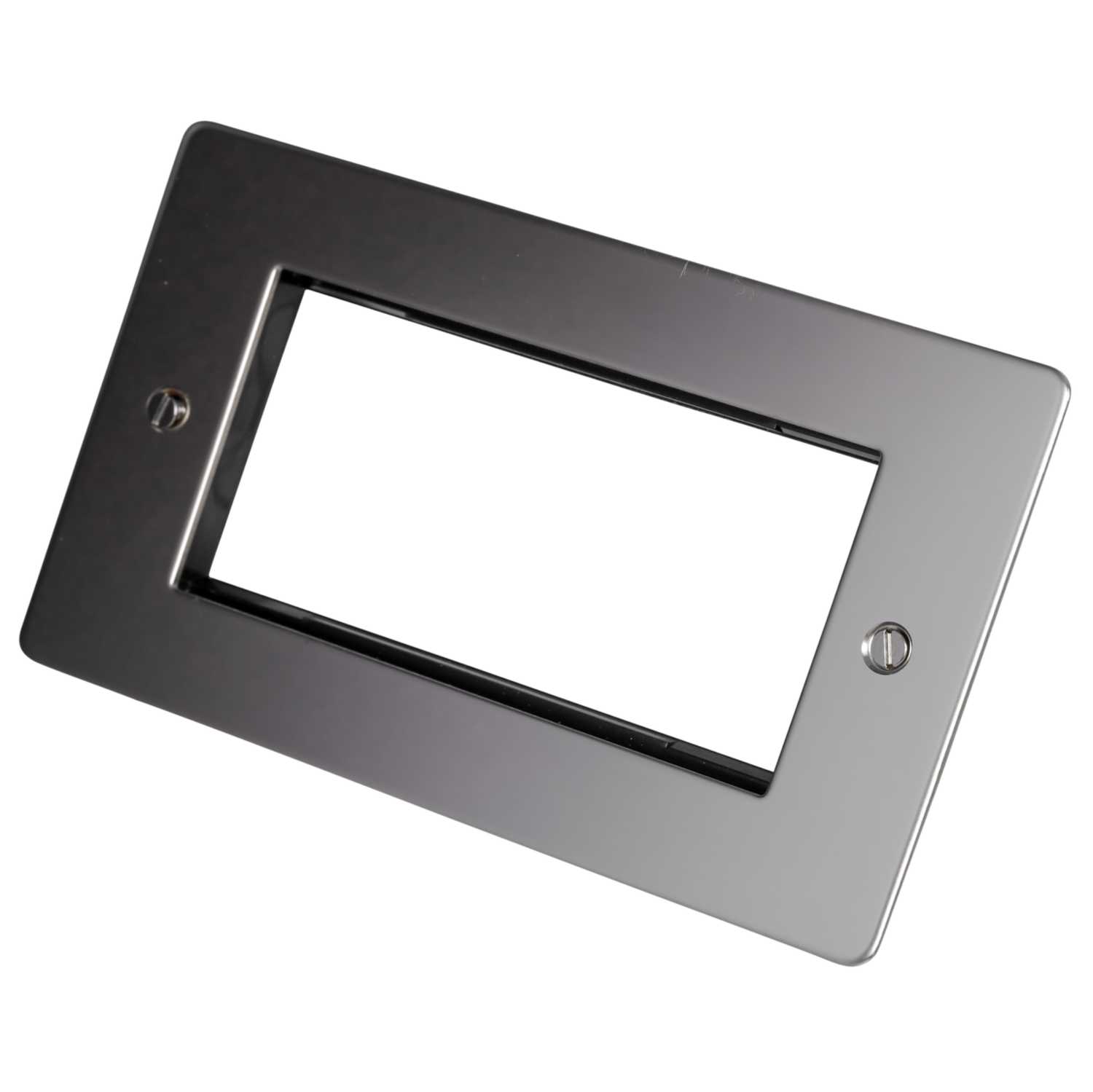 Scolmore Click Define 2 Gang 4 Euro Module Front Plate Polished Chrome ...