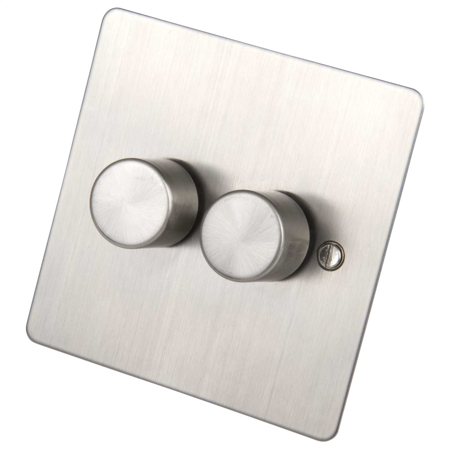 Scolmore Click Define 400W 2 Gang 2 Way Dimmer Switch Stainless Steel ...