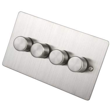 Scolmore Click Define 400W 4 Gang 2 Way Dimmer Switch Stainless Steel ...