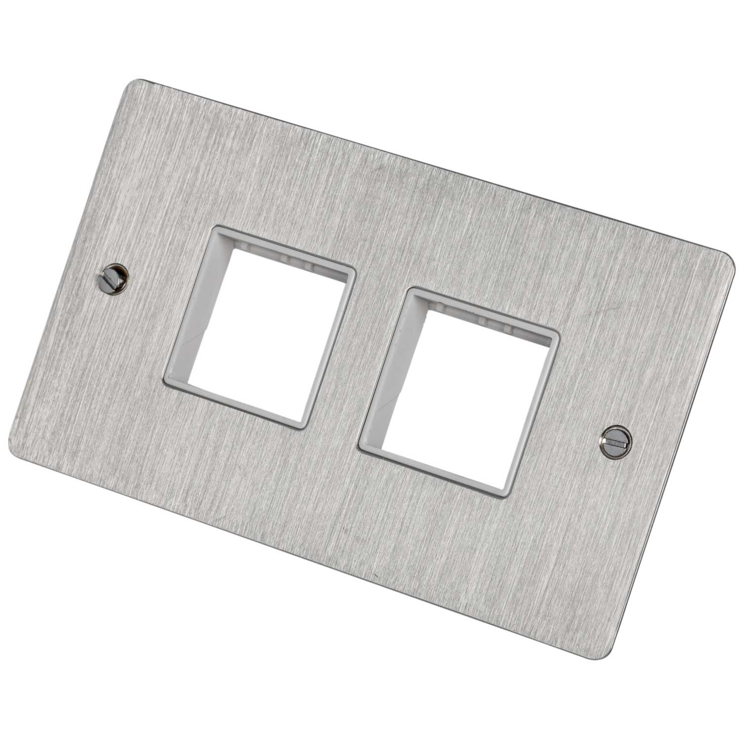 Scolmore Click Define 2 Gang 2 + 2 Minigrid Module Front Plate White ...