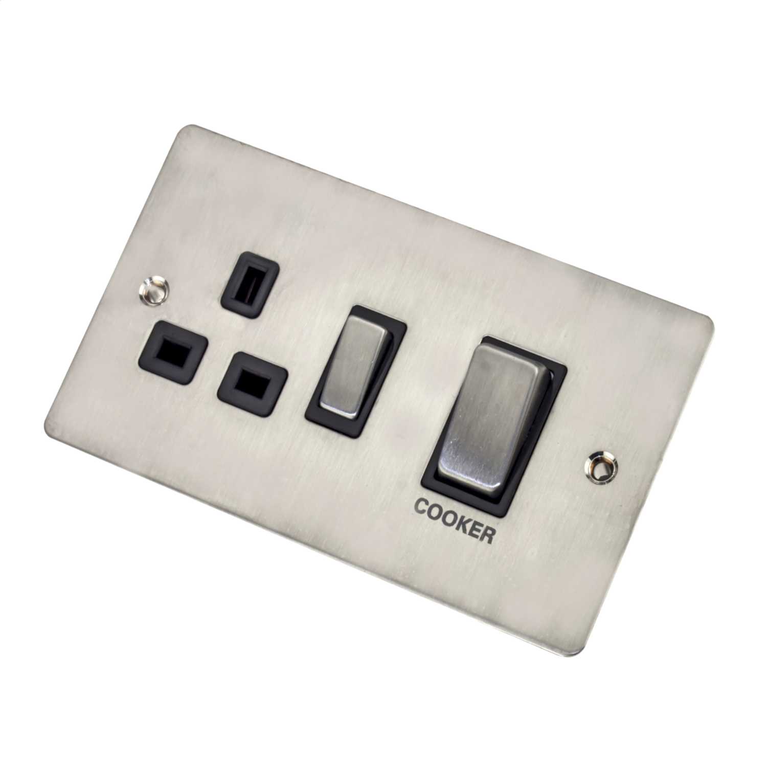 Scolmore Click Define 45A Cooker Control Unit Black Insert Stainless ...