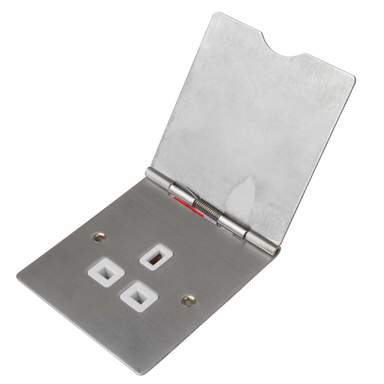 Scolmore Click 13A 2 Gang Floor Socket Outlet Stainless Steel (FS032SS ...