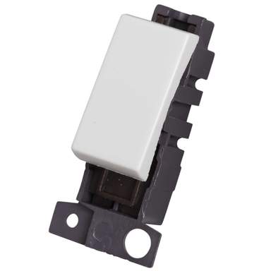Scolmore Click Mini Grid 10A 1 Way Switch Module White (MD001WH) | CEF
