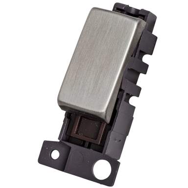 Scolmore Click Mini Grid 10A 2 Way Switch Module Stainless Steel ...