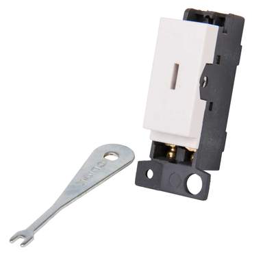 Scolmore Click Mini Grid 10A 2 Way Key Switch Module Polar White ...