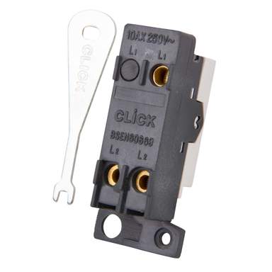 Scolmore Click Mini Grid 10A 2 Way Key Switch Module Polar White ...