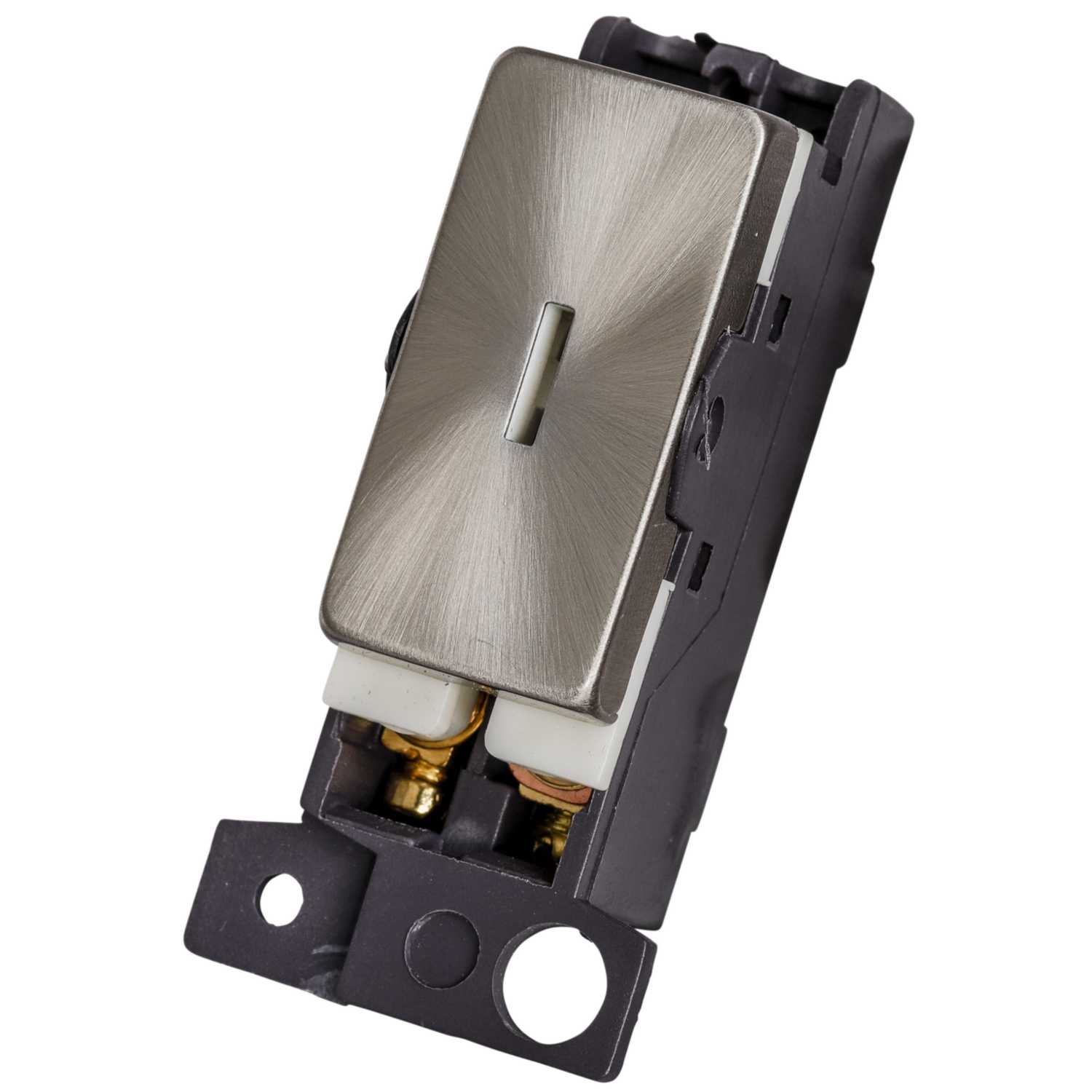 Scolmore Click Mini Grid 10A 2 Way Key Switch Module Satin Chrome ...