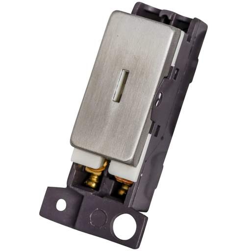 Scolmore Click Mini Grid 10A 2 Way Key Switch Module Stainless Steel ...