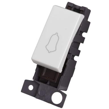 Scolmore Click Mini Grid 10A 1 Way Retractive Switch Module marked Bell ...