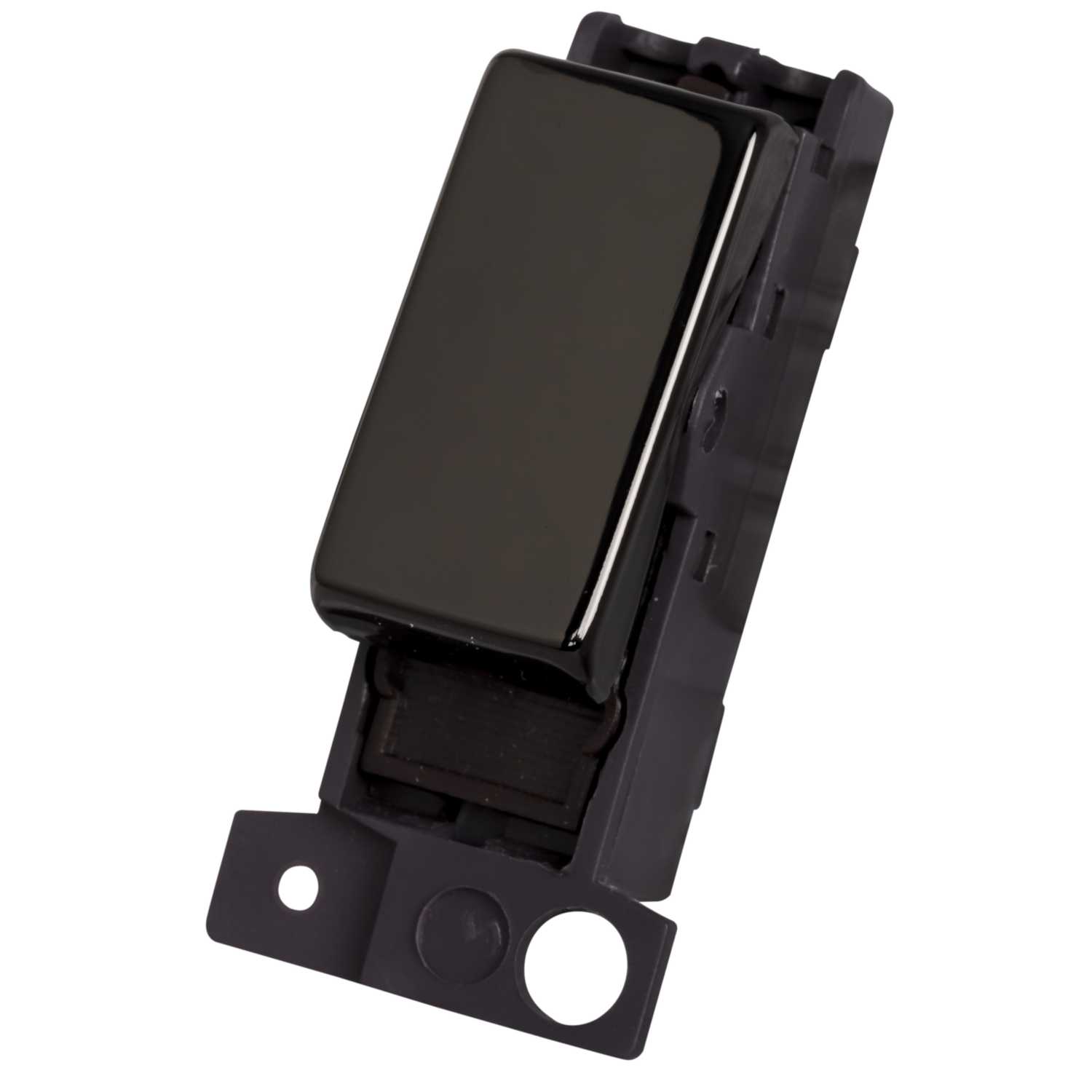 Scolmore Click Mini Grid 10A Double Pole Switch Module Black Nickel ...