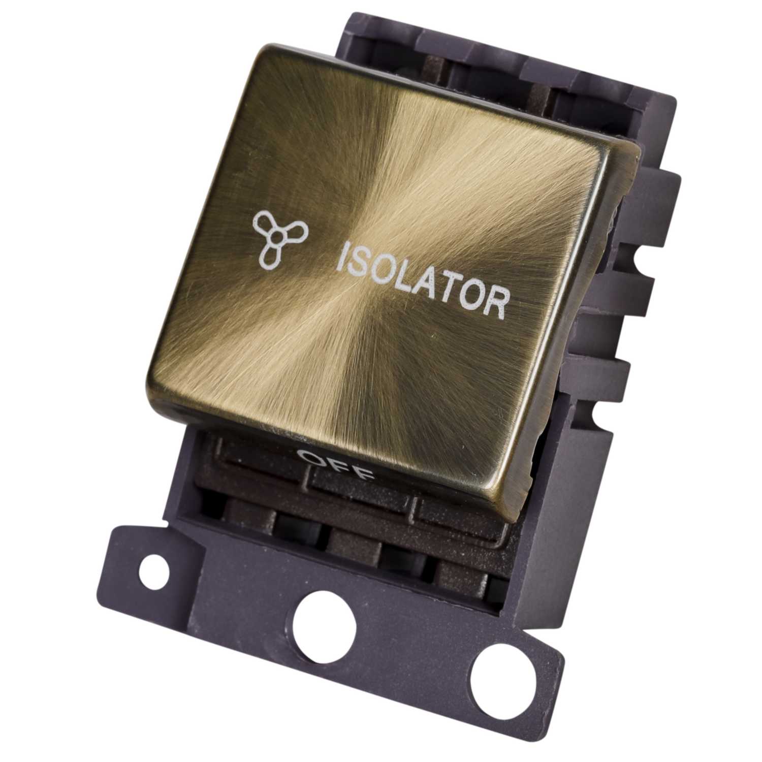 Scolmore Click Mini Grid 10A Triple Pole Fan Isolator Switch Module ...