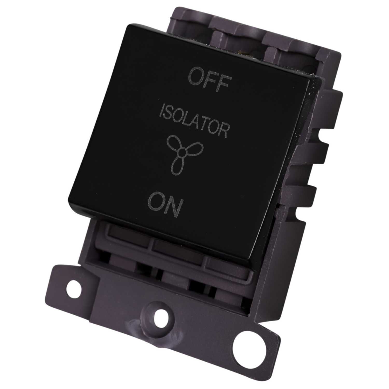 Scolmore Click Mini Grid 10A Triple Pole Fan Isolator Switch Module ...