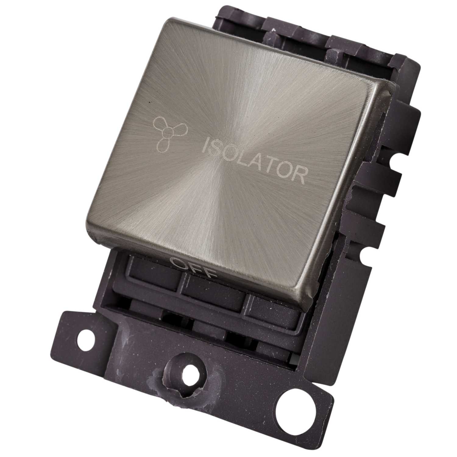 Scolmore Click Mini Grid 10A Triple Pole Fan Isolator Switch Module ...