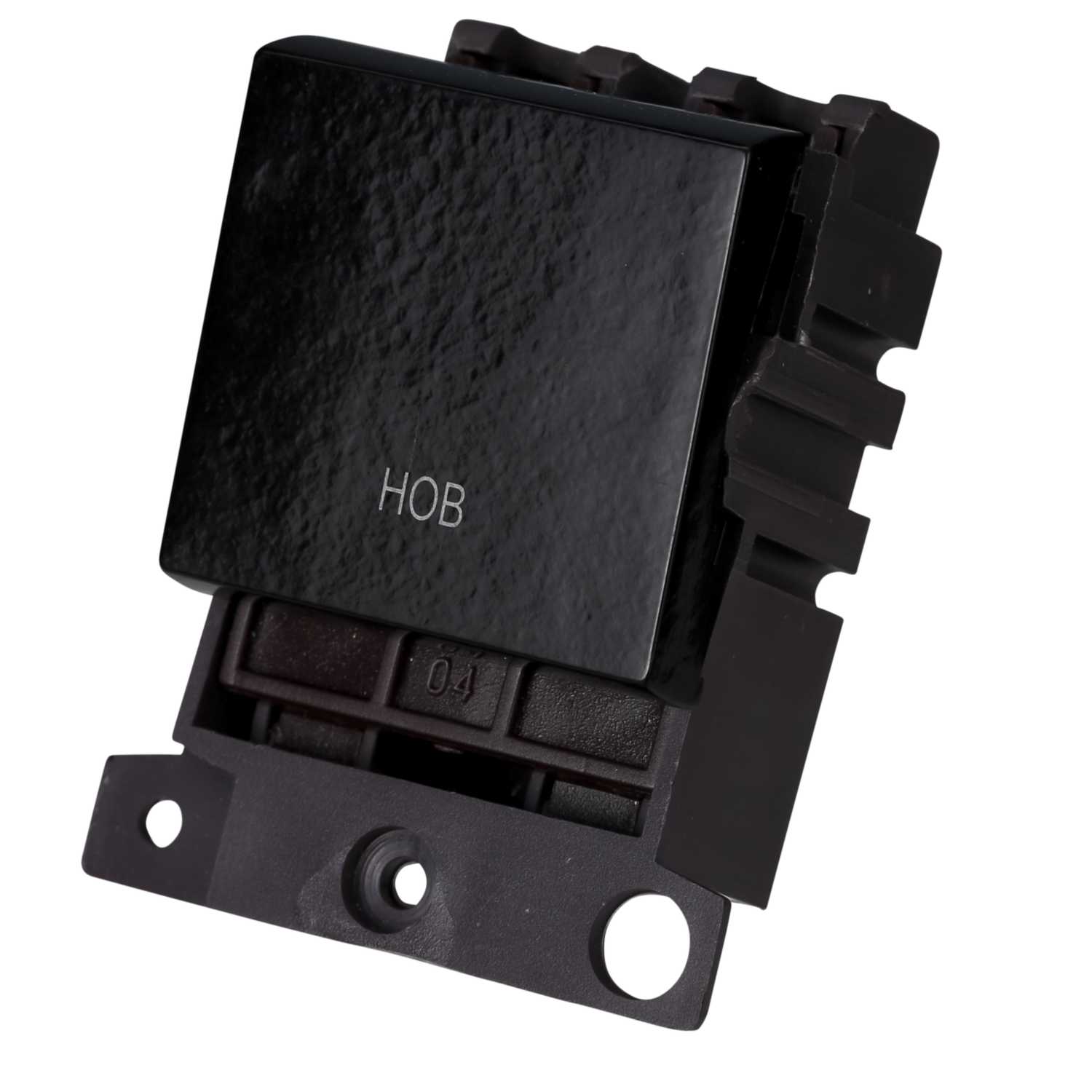 Scolmore Click Mini Grid 20A Double Pole Switch Module marked Hob Black ...