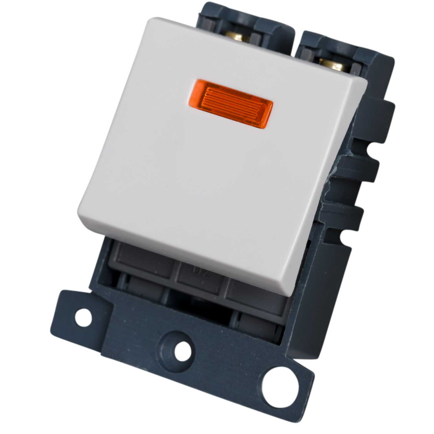 Scolmore Click Mini Grid 20A Double Pole Switch Module with Neon Polar ...