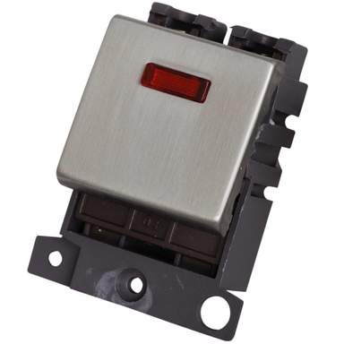 Scolmore Click Mini Grid 20A Double Pole Switch Module with Neon ...
