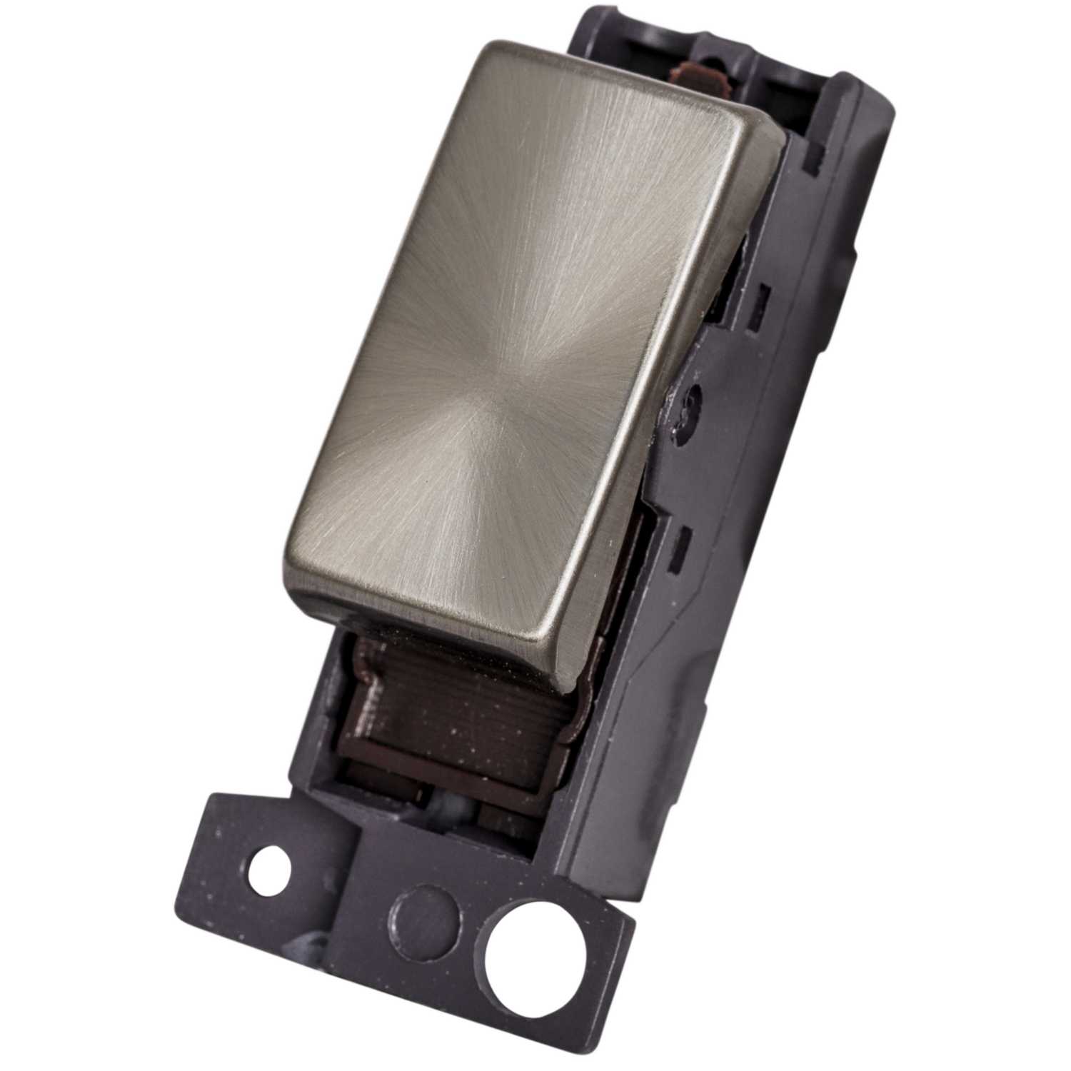 Scolmore Click Mini Grid 10A Intermediate Switch Module Brushed Steel ...
