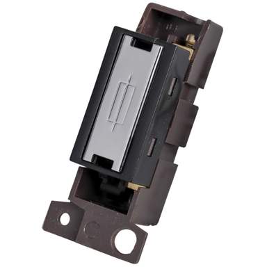 Scolmore Click Mini Grid 13A Fuse Unit Black Insert Polished Chrome ...