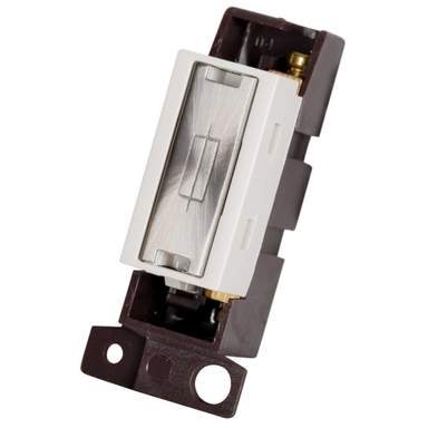 Scolmore Click Mini Grid 13A Fuse Unit White Insert Satin Chrome ...