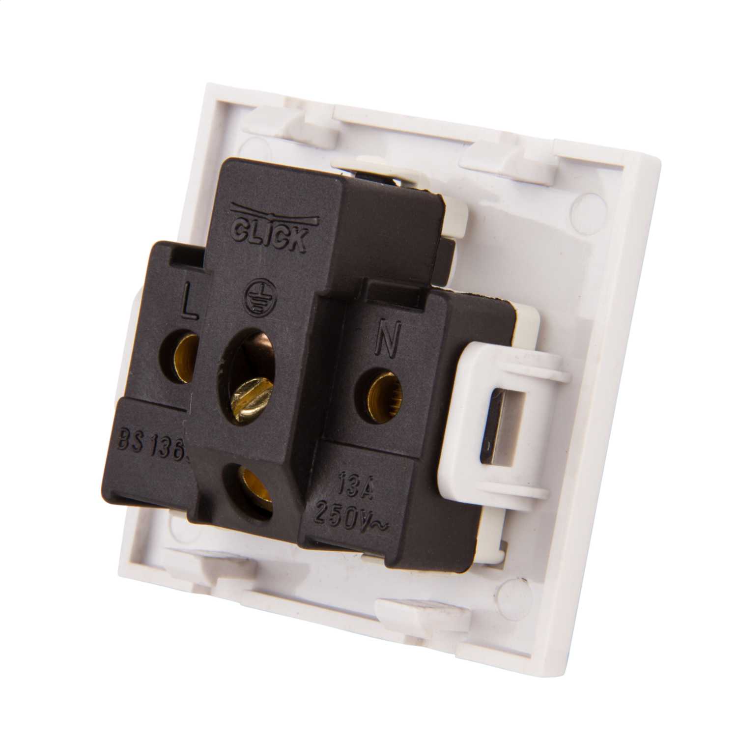 Scolmore Click New Media 13A UK Socket Outlet Euro Module White ...