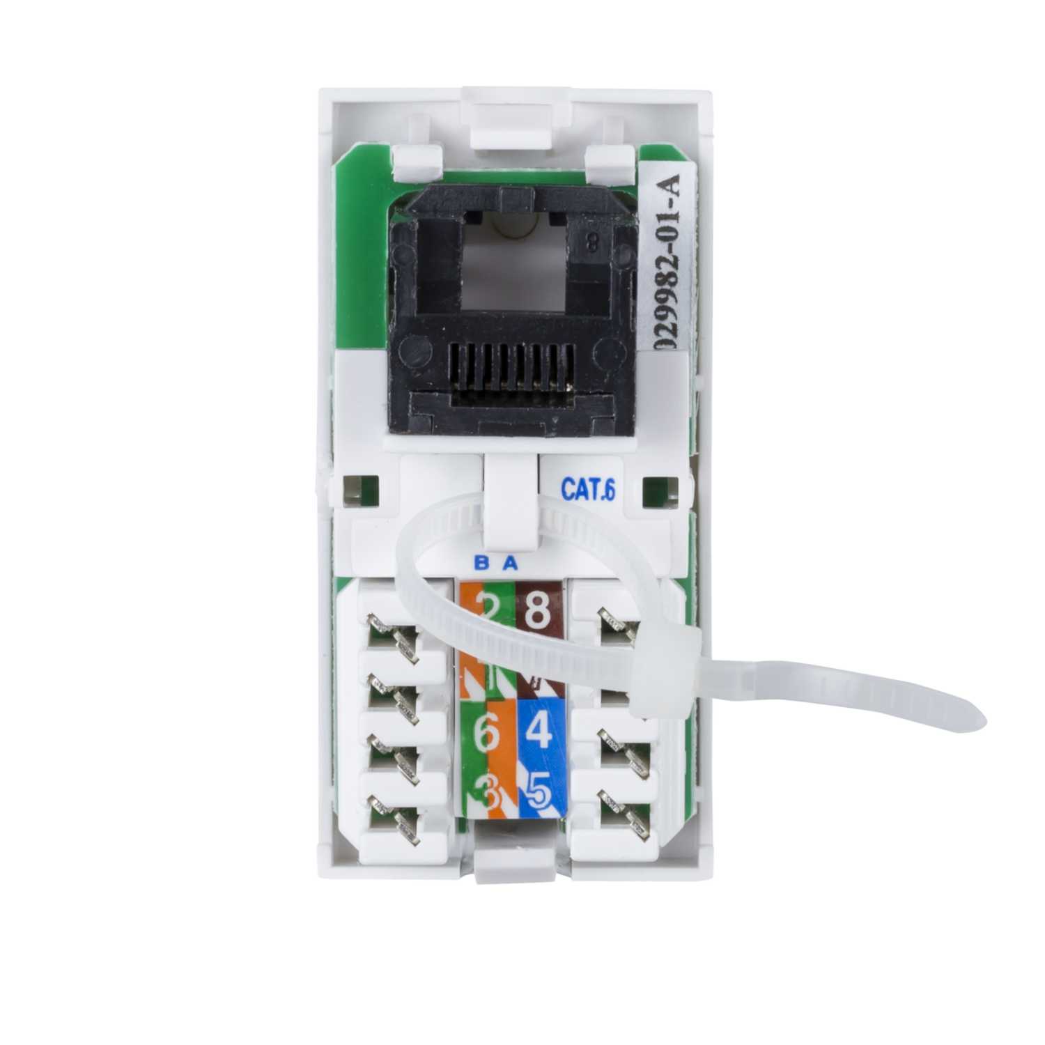 Scolmore Click New Media RJ45 Cat 6 Outlet Module White (MM485WH) | CEF
