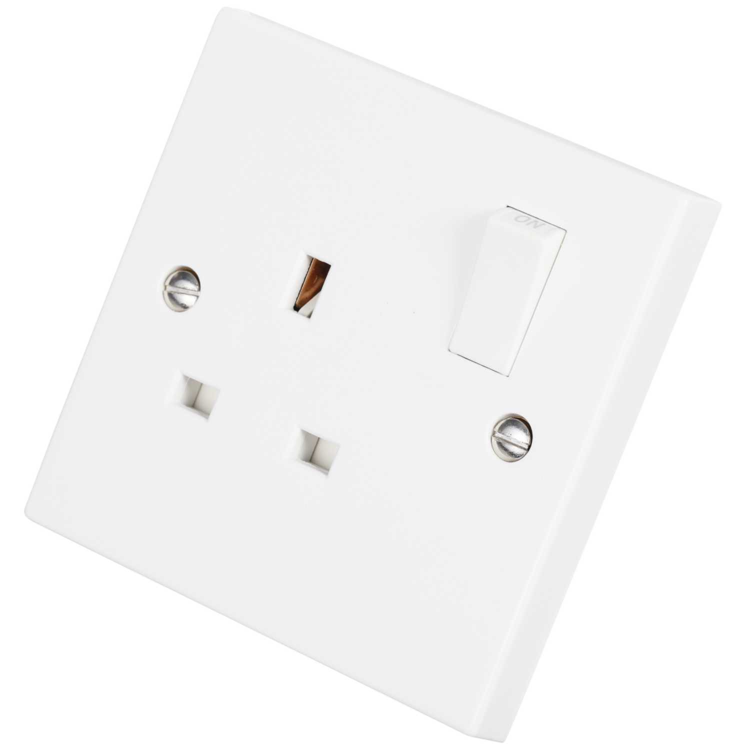 Scolmore Click Polar 13A DP 1 Gang Switched Socket White (PRW035) | CEF