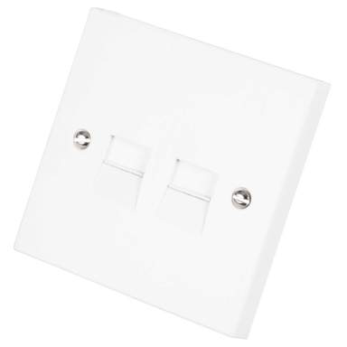 Scolmore Click Polar 2 Gang Master Telephone Socket White (PRW122) | CEF