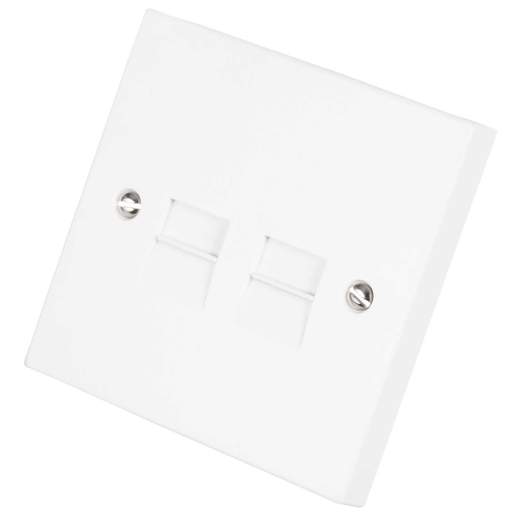 Scolmore Click Polar 2 Gang Secondary Telephone Socket White (PRW127) | CEF