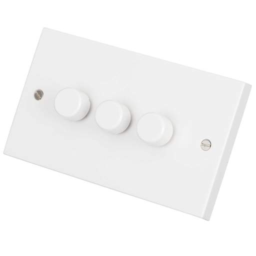 Scolmore Click Polar 250W 3 Gang 2 Way Dimmer Switch (PRW147) | CEF