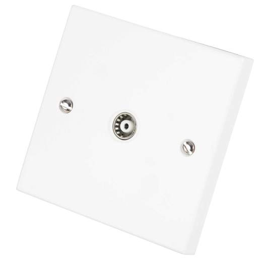 Scolmore Click Polar 1 Gang Isolated Coaxial Socket White (PRW158) | CEF