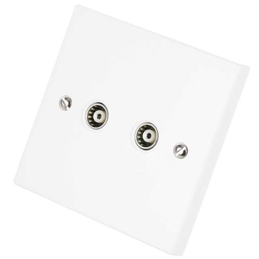 Scolmore Click Polar 1 Gang Twin Isolated Coaxial Socket White (PRW159 ...