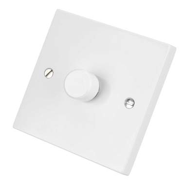 Scolmore Click Polar 1 Gang 2 Way 100W Dimmer Switch White (PRW161) | CEF
