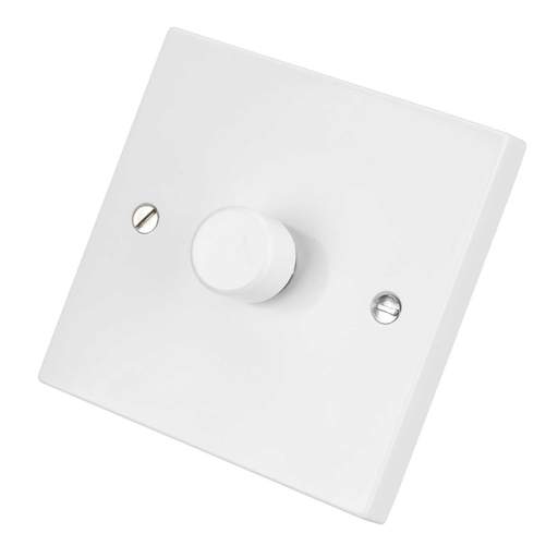 Scolmore Click Polar 1 Gang 2 Way 100W Dimmer Switch White (PRW161) | CEF