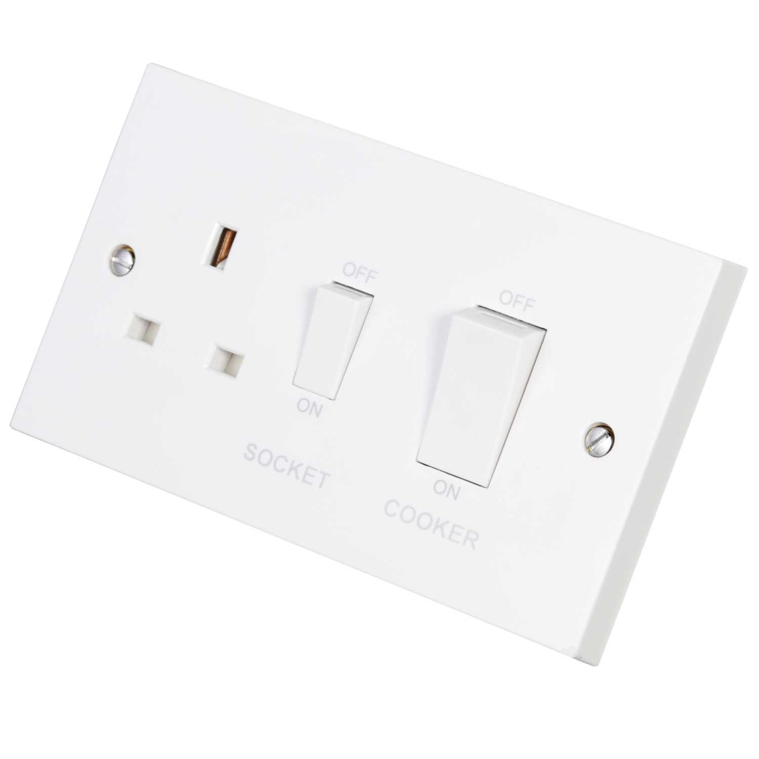 Scolmore Click Polar 45A DP Cooker Control Unit with White Rocker White ...
