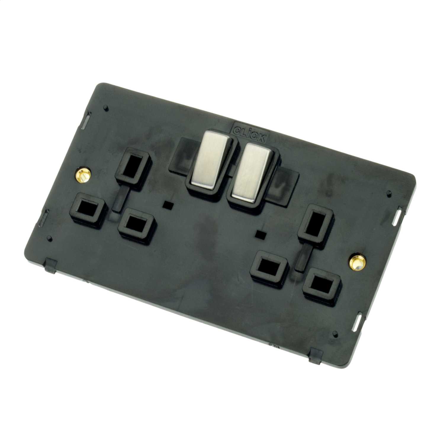 Scolmore Click Definity 13A DP 2 Gang Ingot Switched Socket Black ...