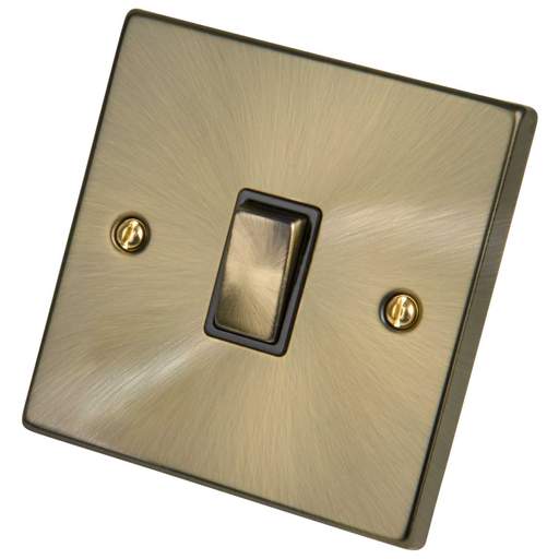 Scolmore Click Deco 20A DP Switch Metal / Black Insert Antique Brass ...