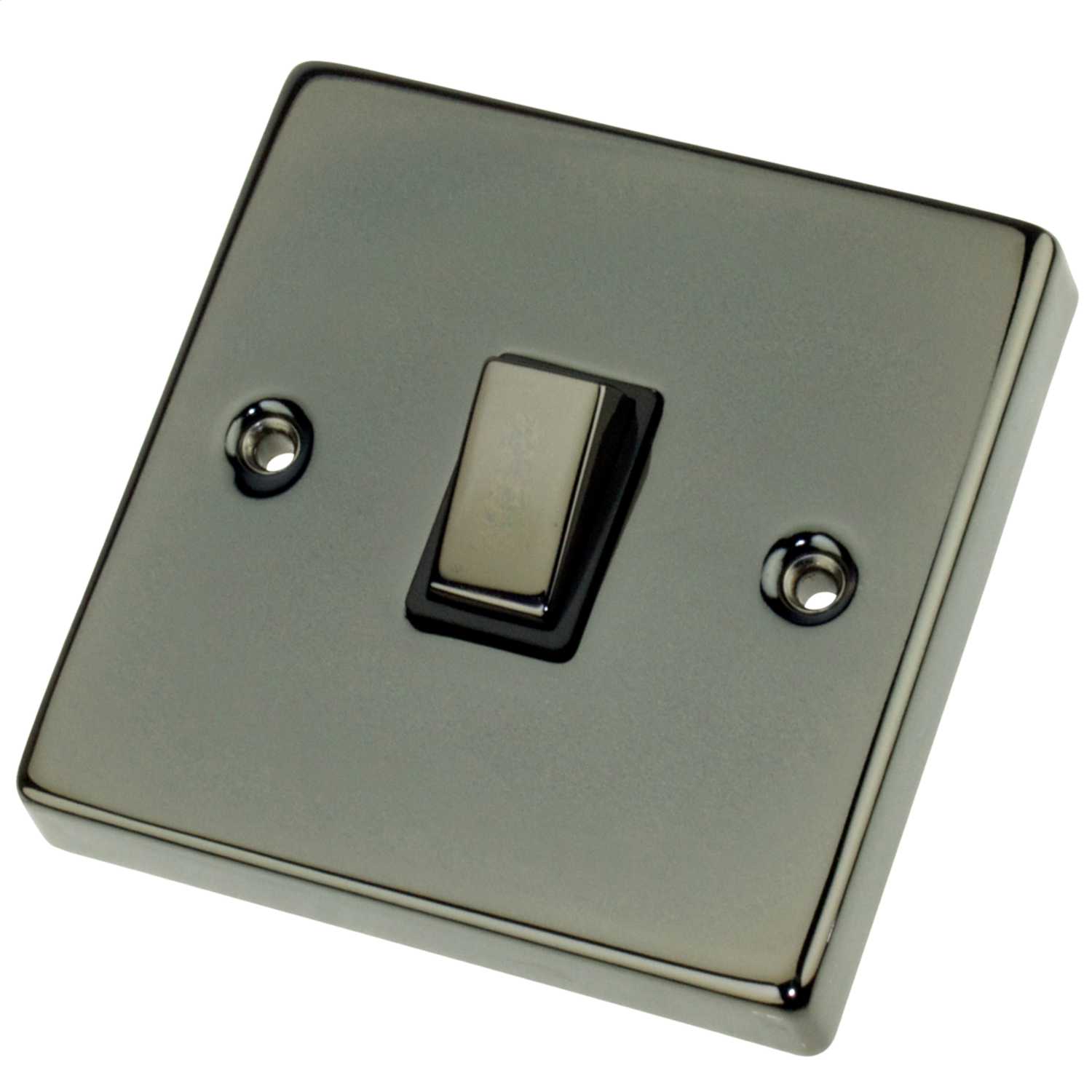 Scolmore Click Deco 20A DP 1 Gang Switch Metal / Black Insert Black ...